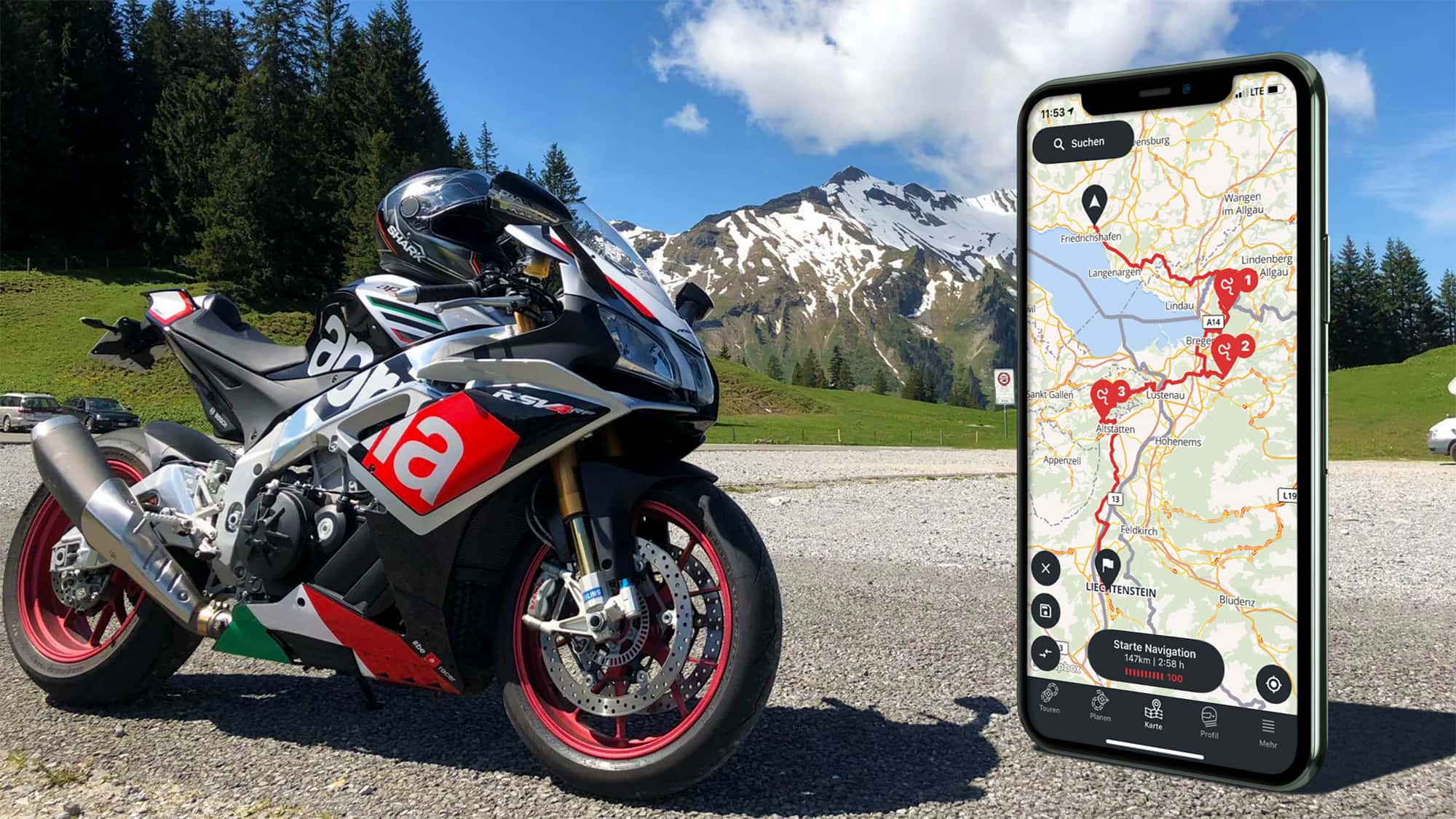 Calimoto - Navigations-App für Android und iPhone mit Offline-Karten